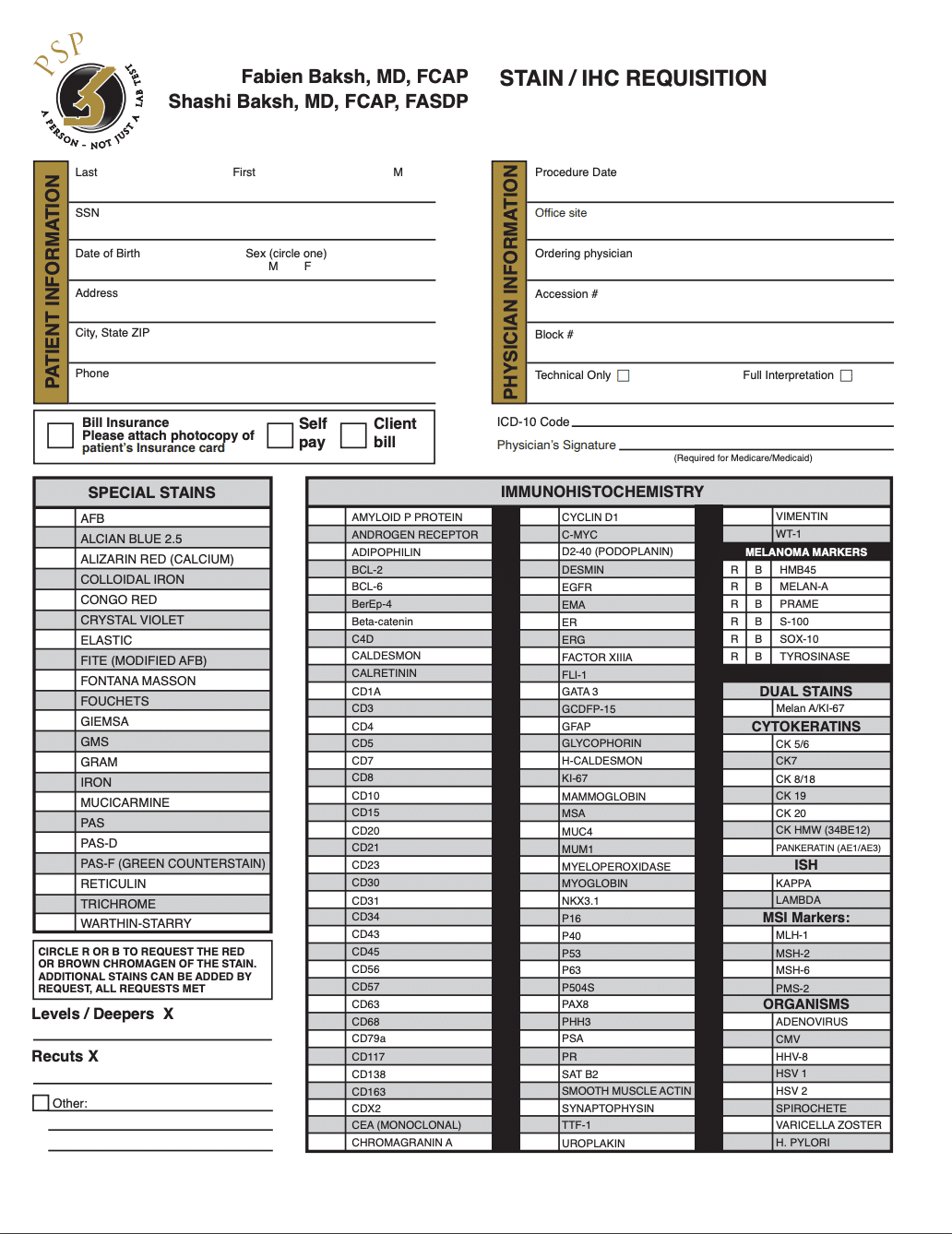 Forms - Pennsylvania Specialty Pathology